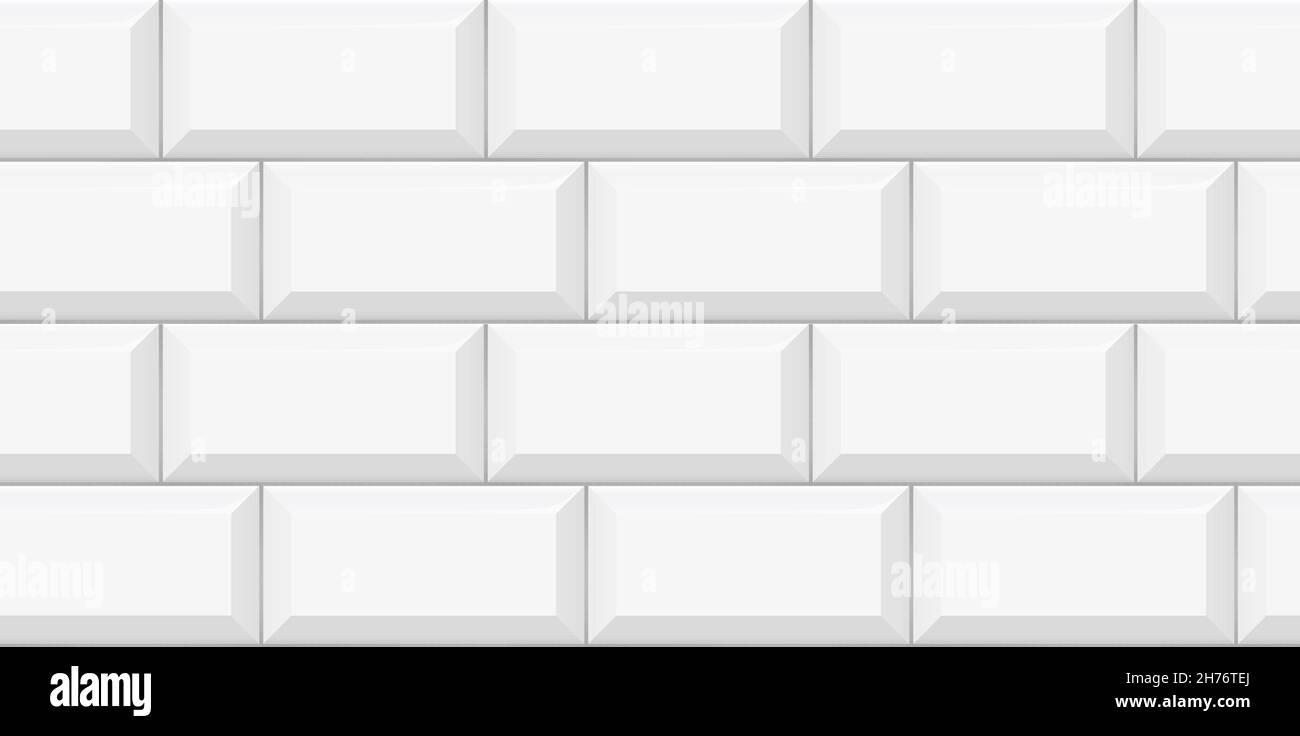 White subway tile seamless pattern. Wall with brick texture. Vector ...
