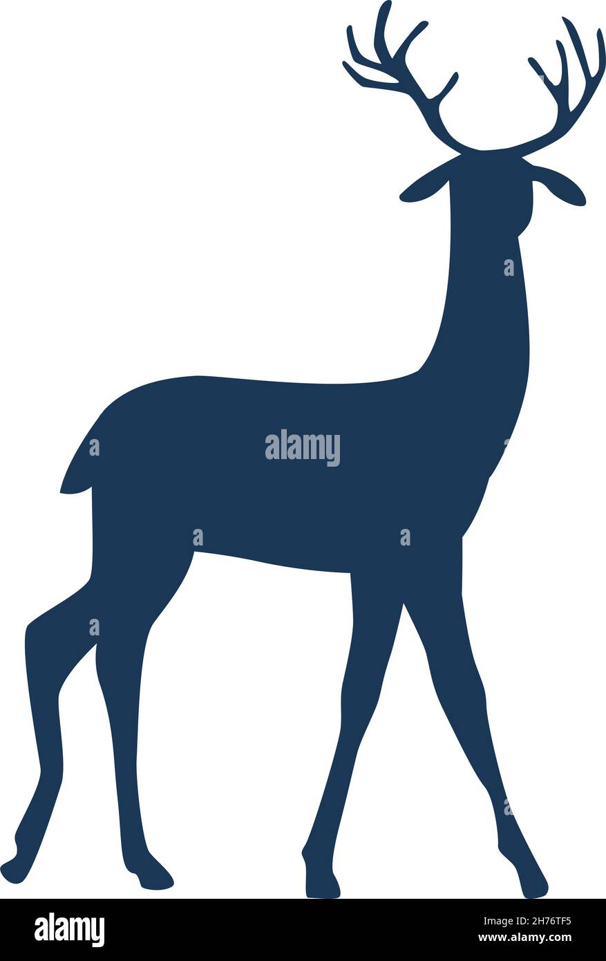 Young deer silhouette sketch Cut Out Stock Images & Pictures - Alamy