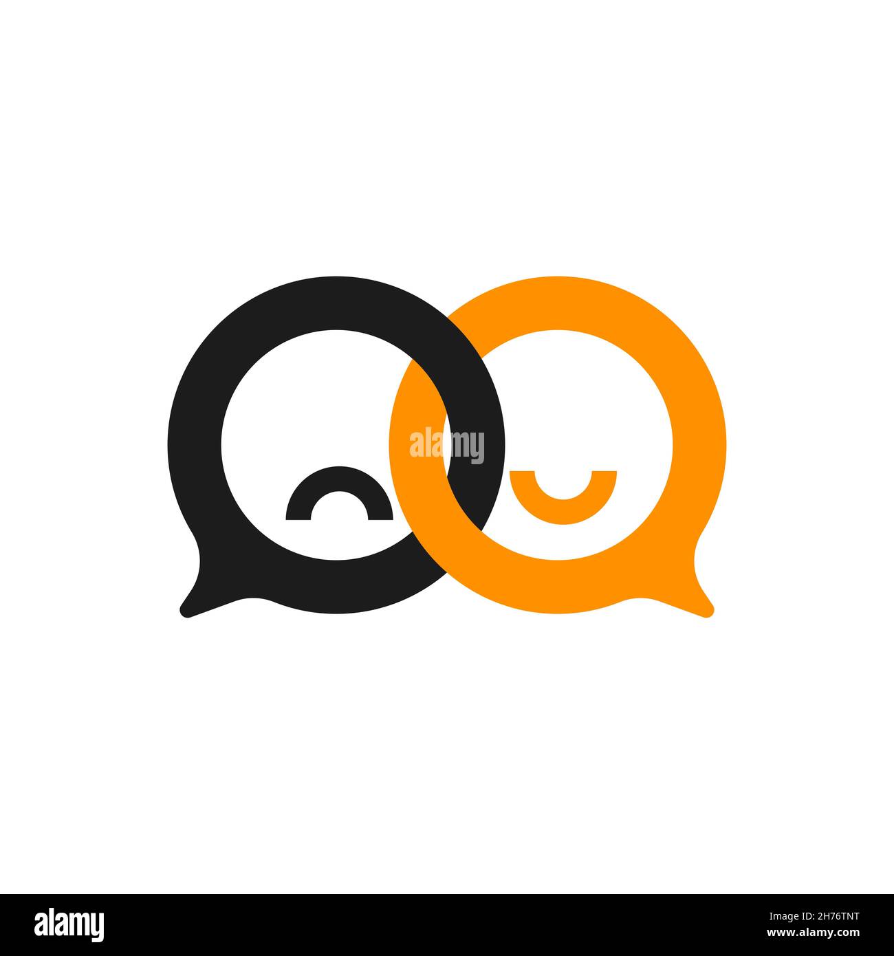 Negative and positive reaction of client logot. Two bubbles with ...