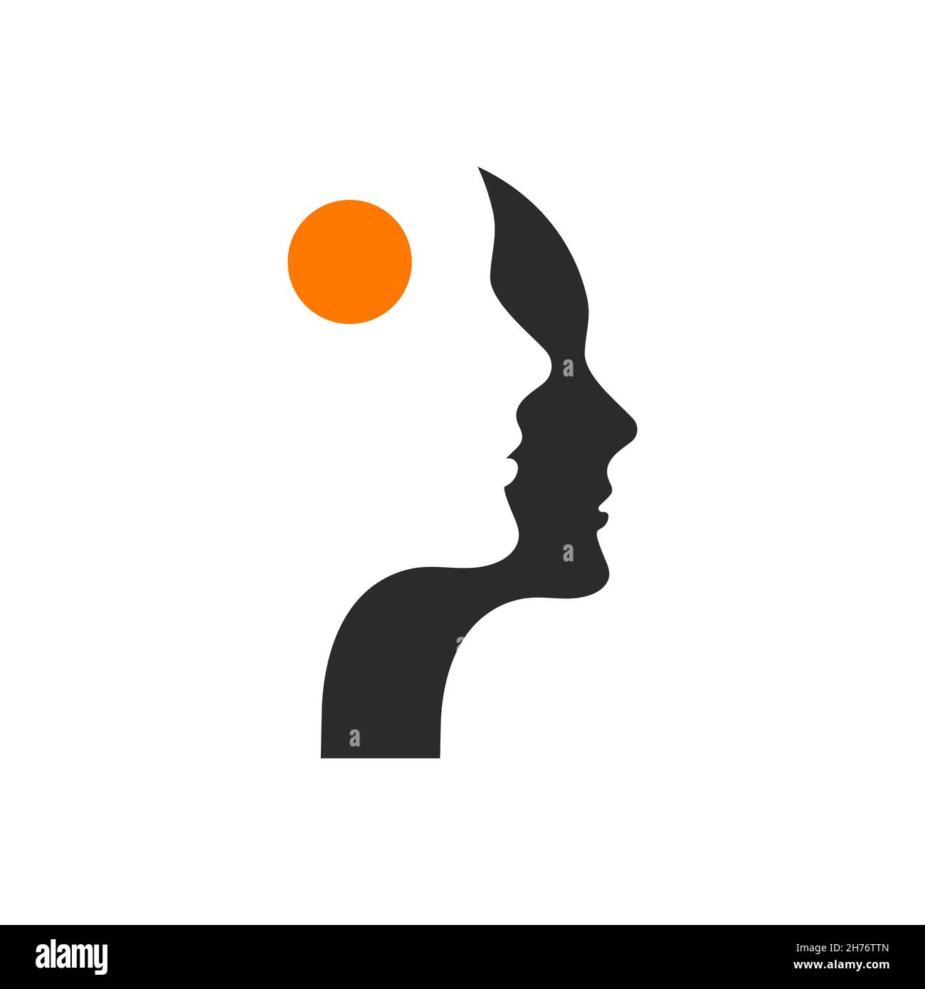 Two abstract human profiles. Symbol of therapy, coaching, psychology ...