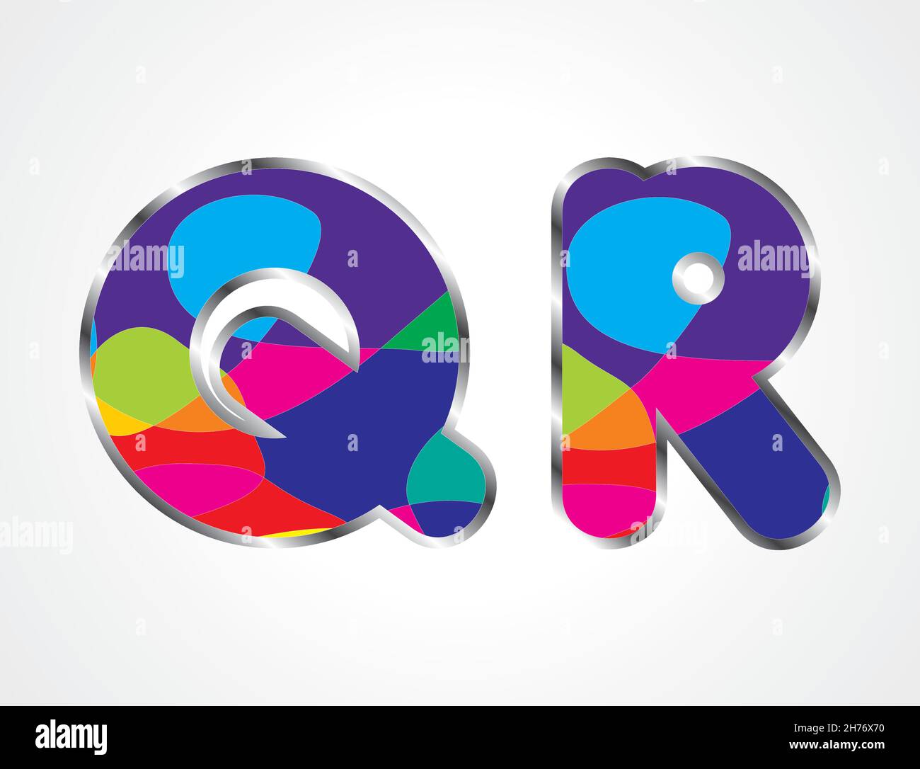 Typography fonts multicolor shapes style alphabet Stock Vector Image ...