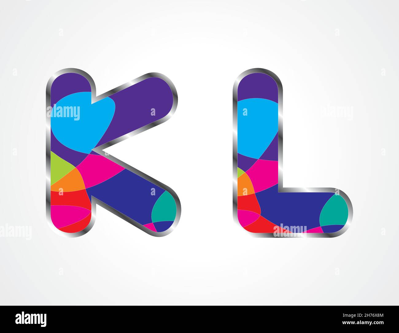 Typography fonts multicolor shapes style alphabet Stock Vector Image ...
