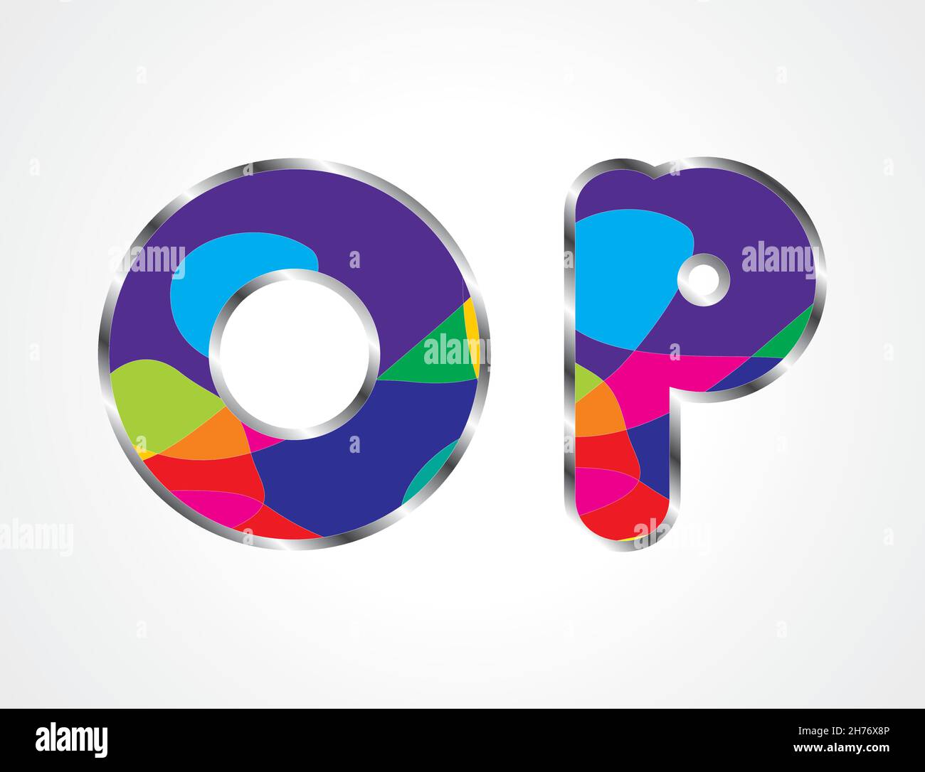 Typography fonts multicolor shapes style alphabet Stock Vector Image ...