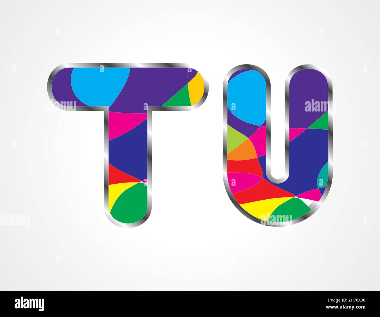 Typography fonts multicolor shapes style alphabet Stock Vector Image ...