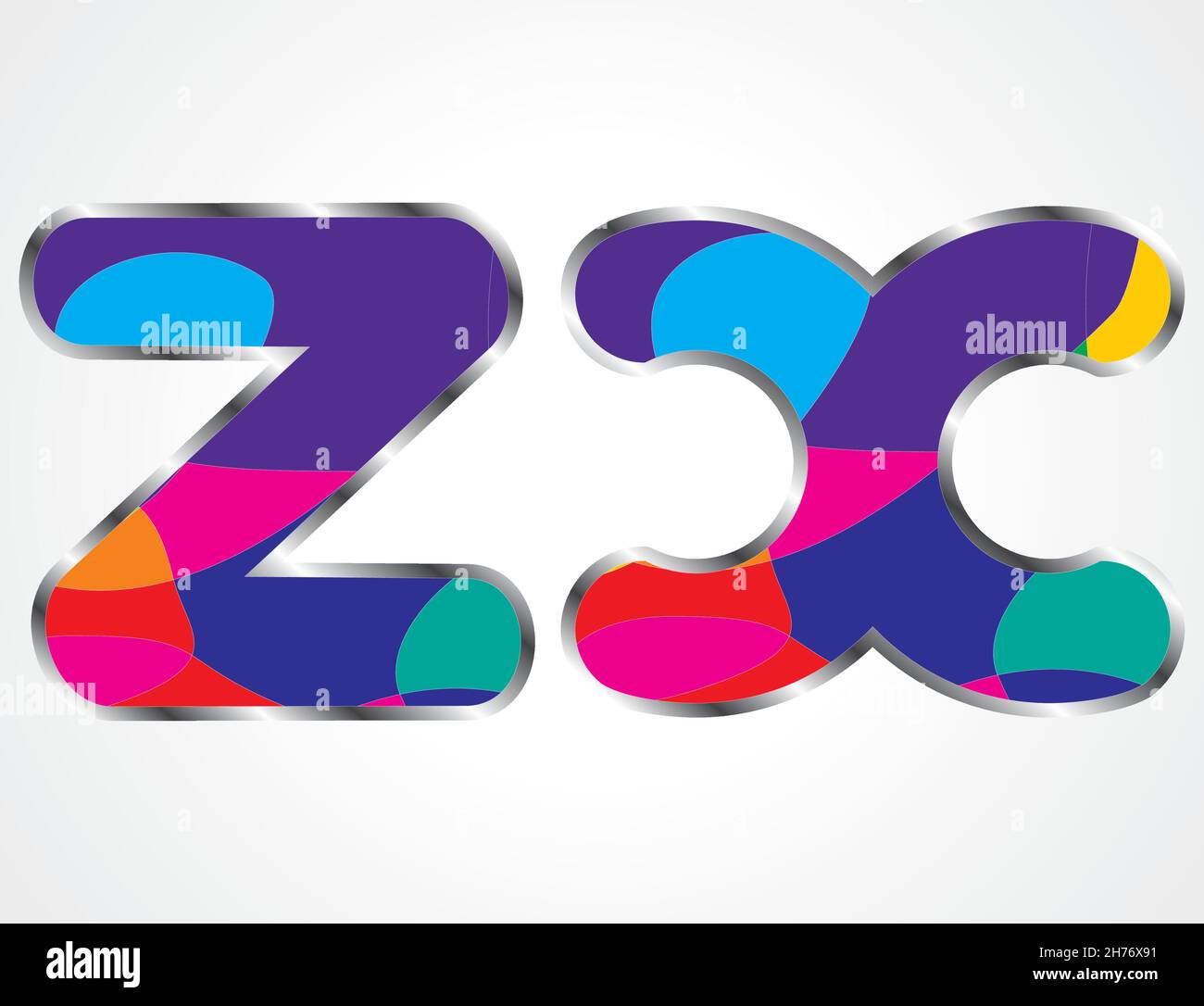 Typography fonts multicolor shapes style alphabet Stock Vector Image ...