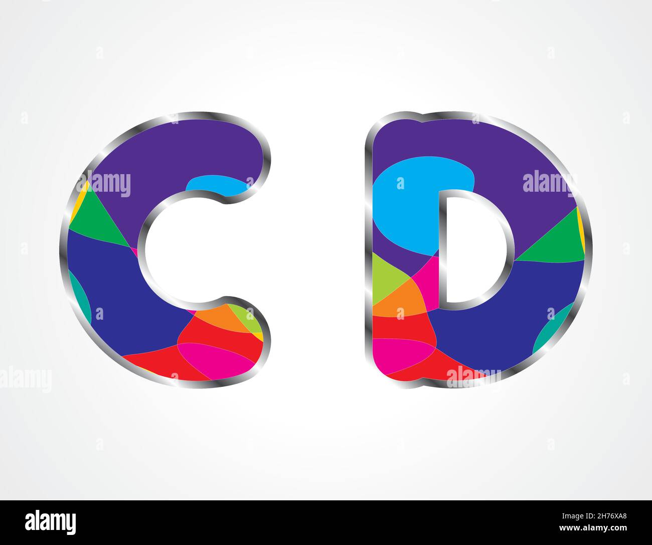 Typography fonts multicolor shapes style alphabet Stock Vector Image ...