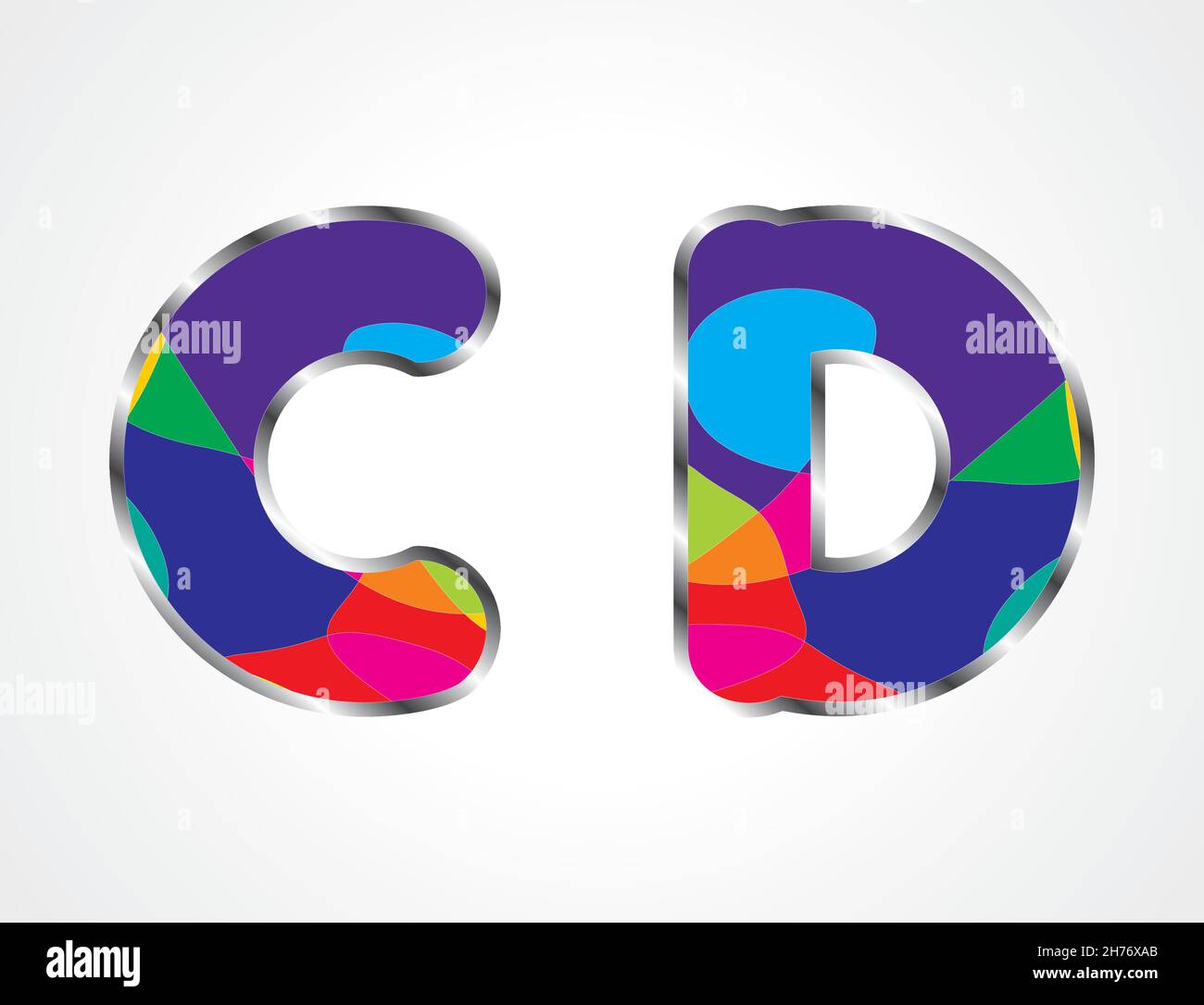 Typography fonts multicolor shapes style alphabet Stock Vector Image ...