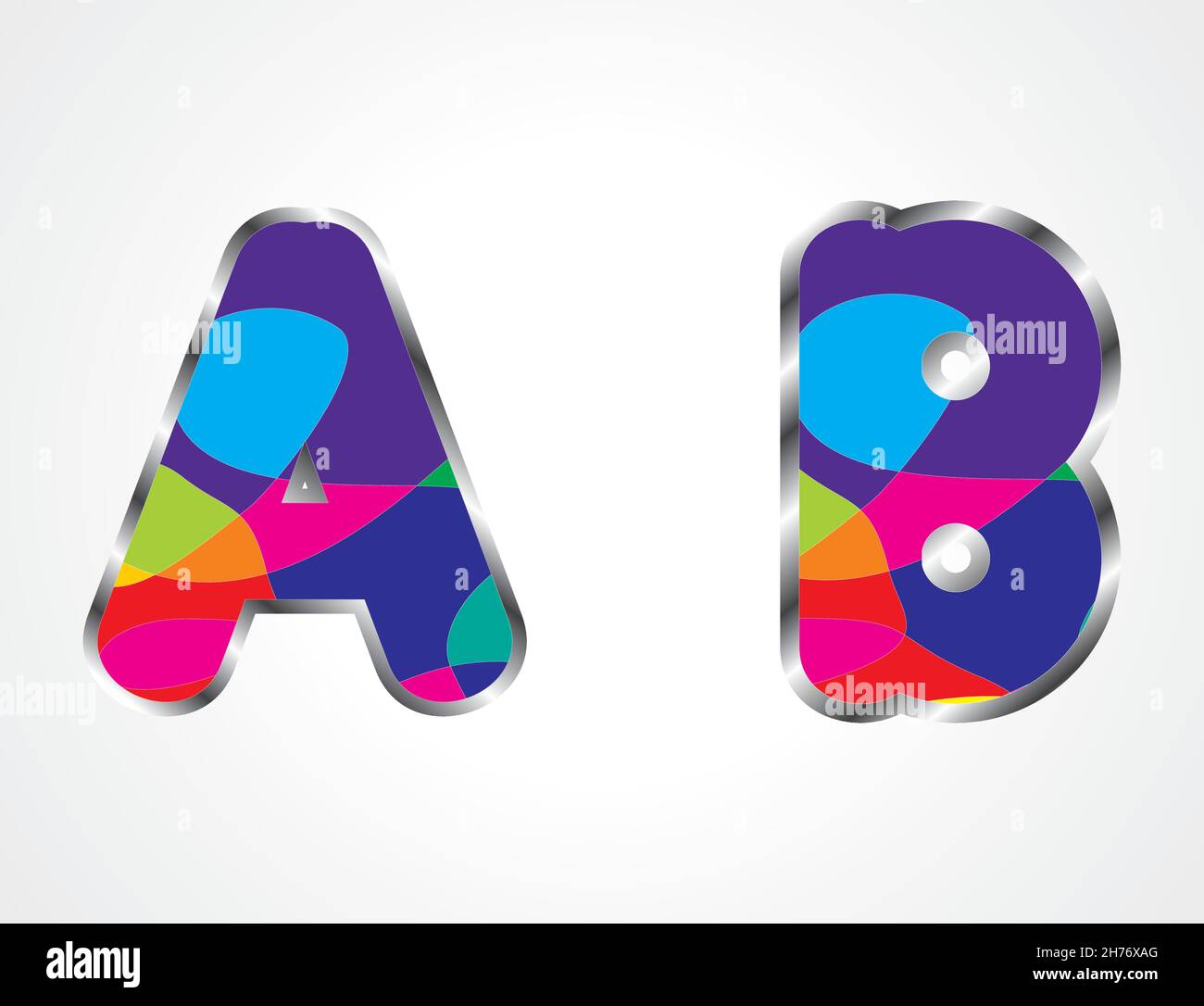 Typography Fonts Multicolor Shapes Style Alphabet Stock Vector Image