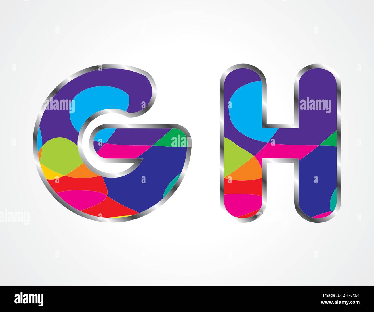 Typography fonts multicolor shapes style alphabet Stock Vector Image ...