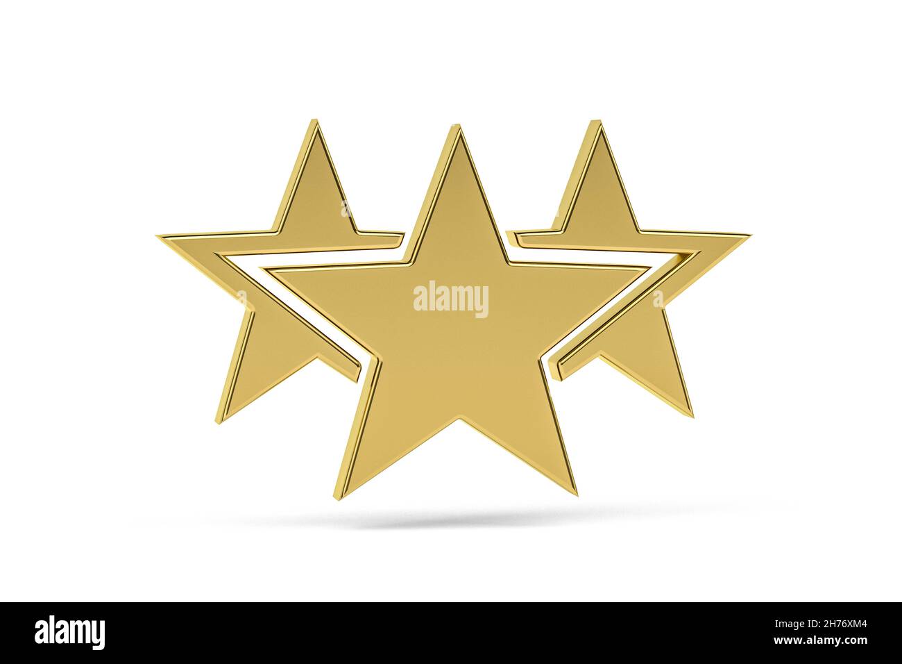 Golden 3d star icon isolated on white background - 3d render Stock ...