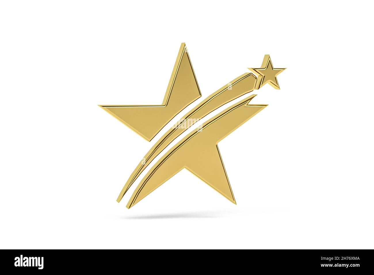 Golden 3d star icon isolated on white background - 3d render Stock ...