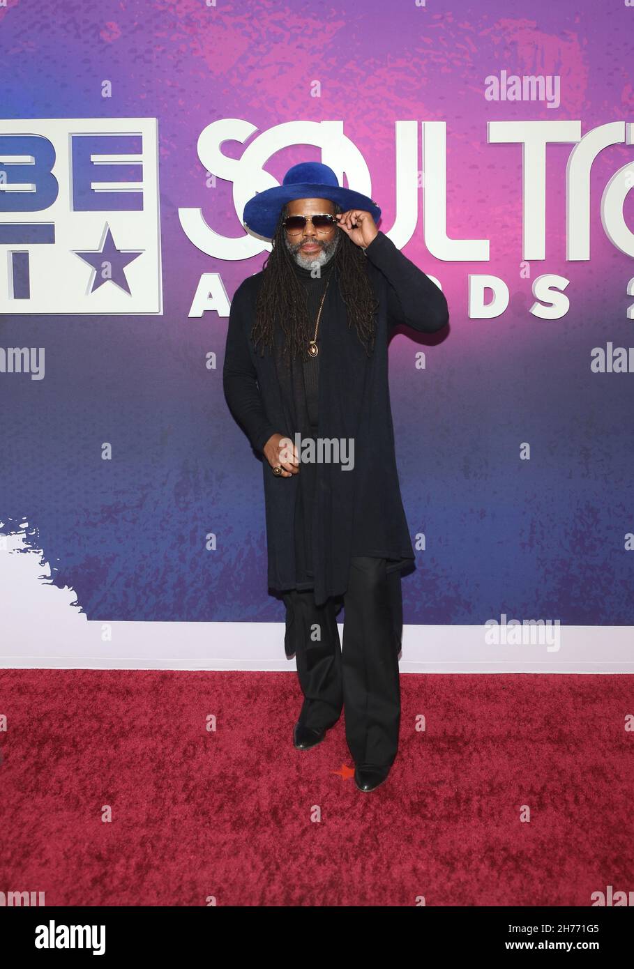 Casey Benjamin attends the 2021 SOUL TRAIN AWARDS arrivals red carpet ...