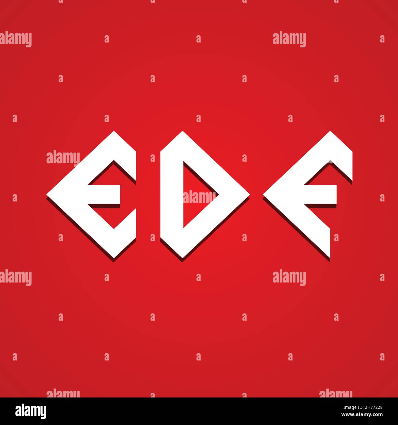 Red, white and black style Typography alphabet letters isolated on red ...