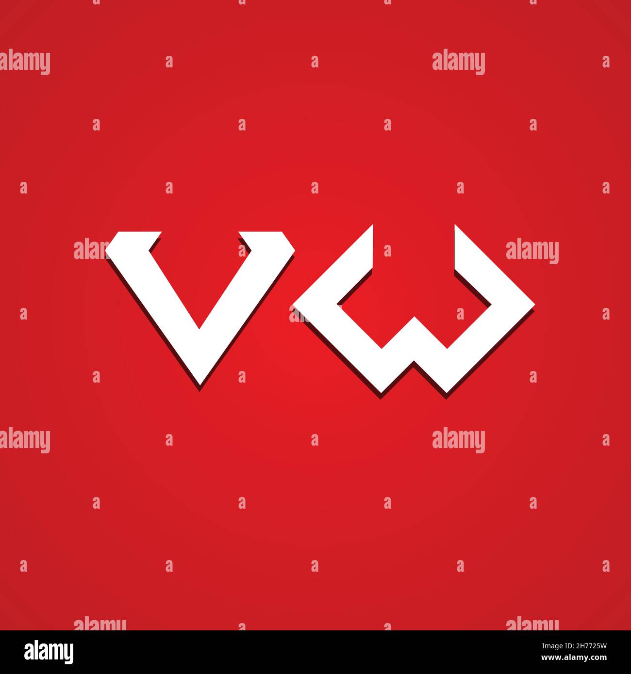 Red, white and black style Typography alphabet letters isolated on red ...