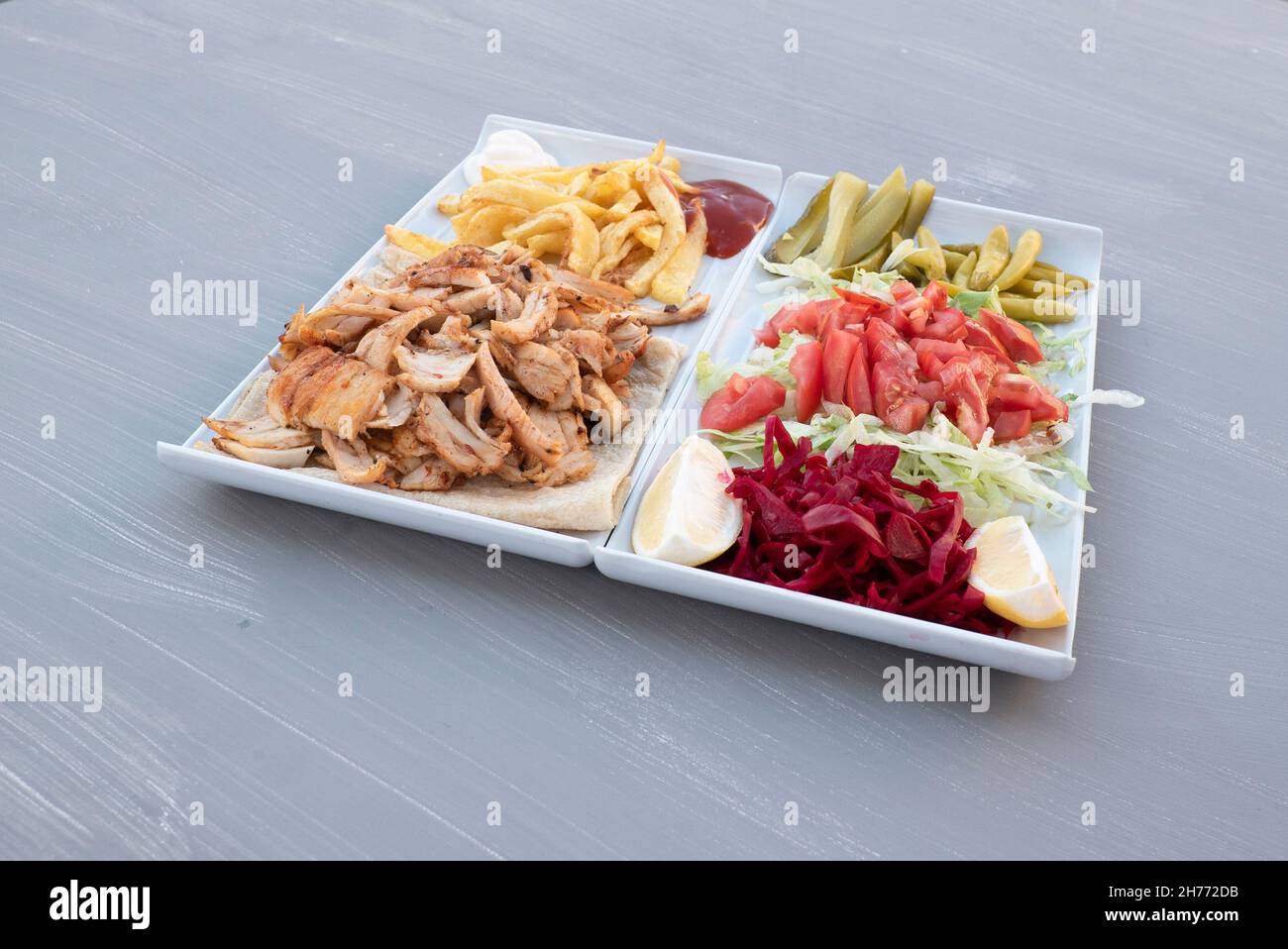 Doner kebab chips hi-res stock photography and images - Alamy