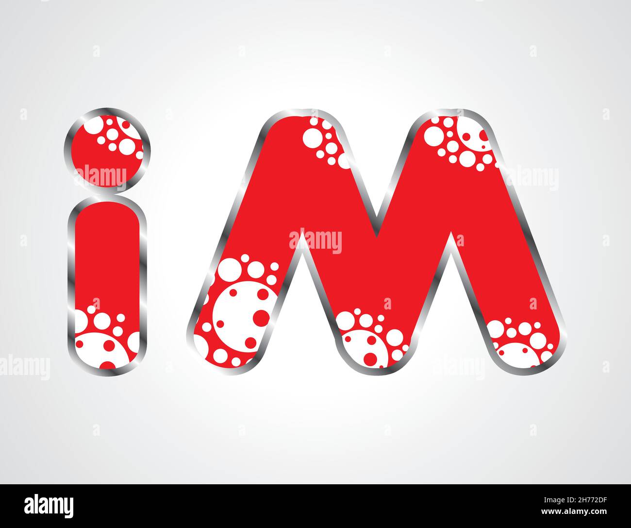 Red, white and black style Typography alphabet letters isolated on red ...