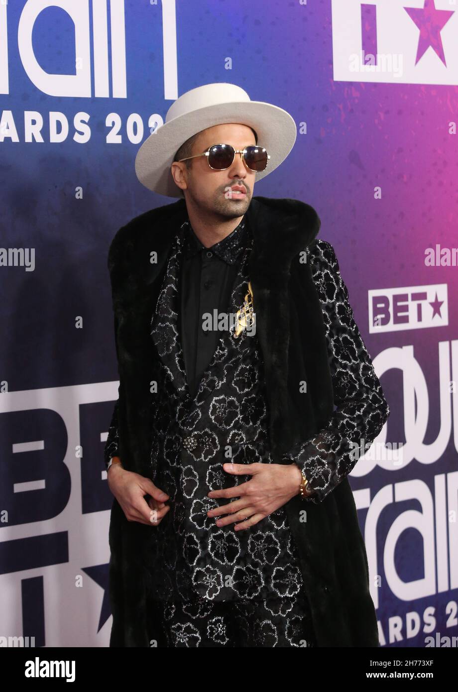 DJ Cassidy attends the 2021 SOUL TRAIN AWARDS arrivals red carpet at ...