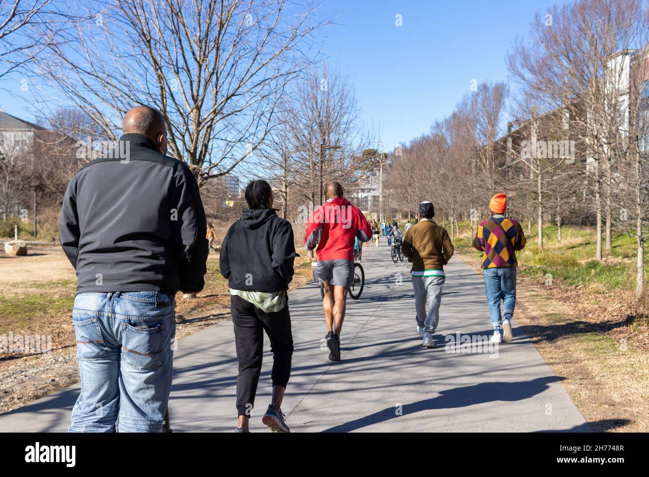 People walking and exercising in The Beltline Atlanta Stock Photo - Alamy