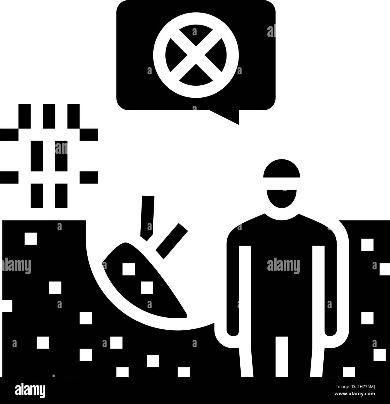 contaminated soil removal glyph icon vector illustration Stock Vector ...