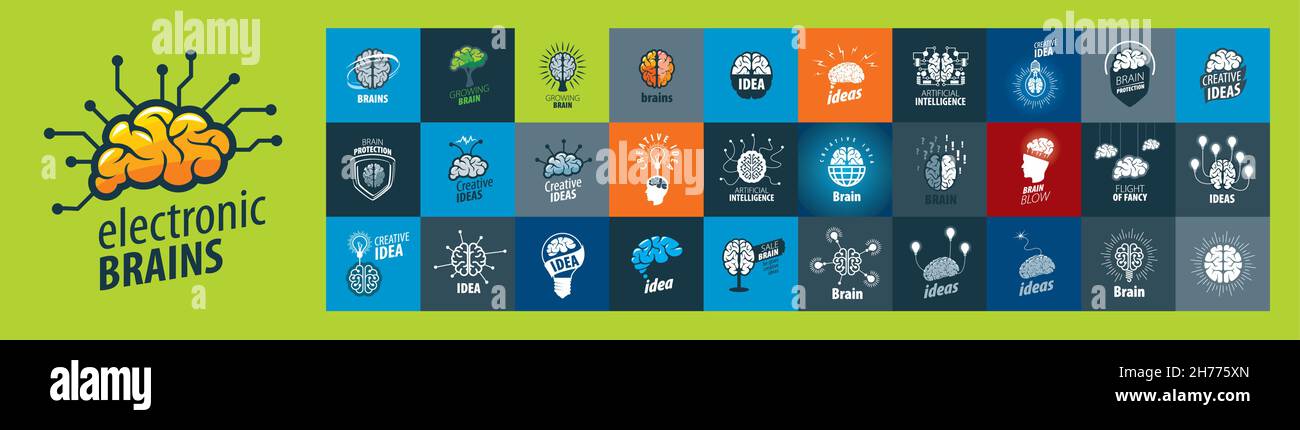 A set of vector logos Idea on different colored backgrounds Stock ...