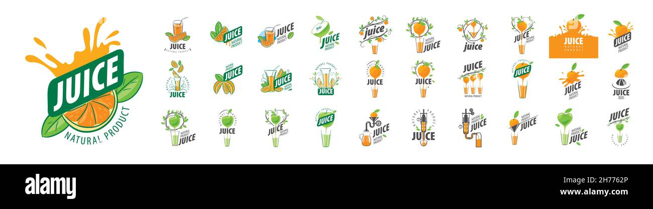 A set of vector Juice logos on a white background Stock Vector Image ...