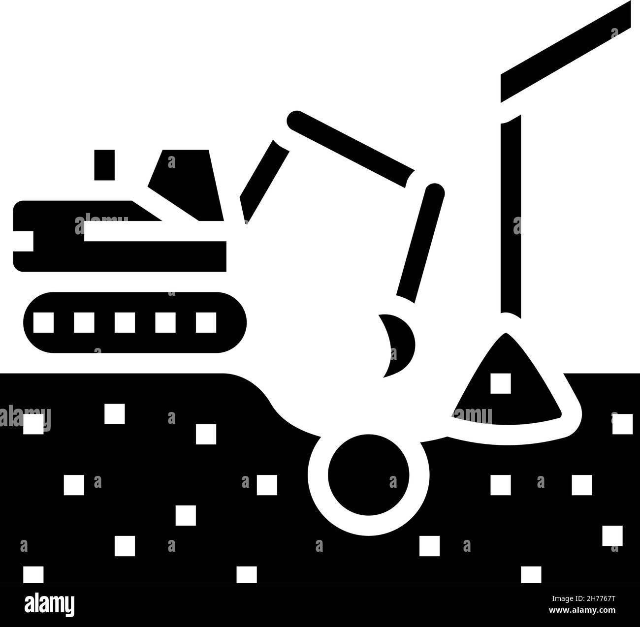 excavation pipe from ground glyph icon vector illustration Stock Vector ...