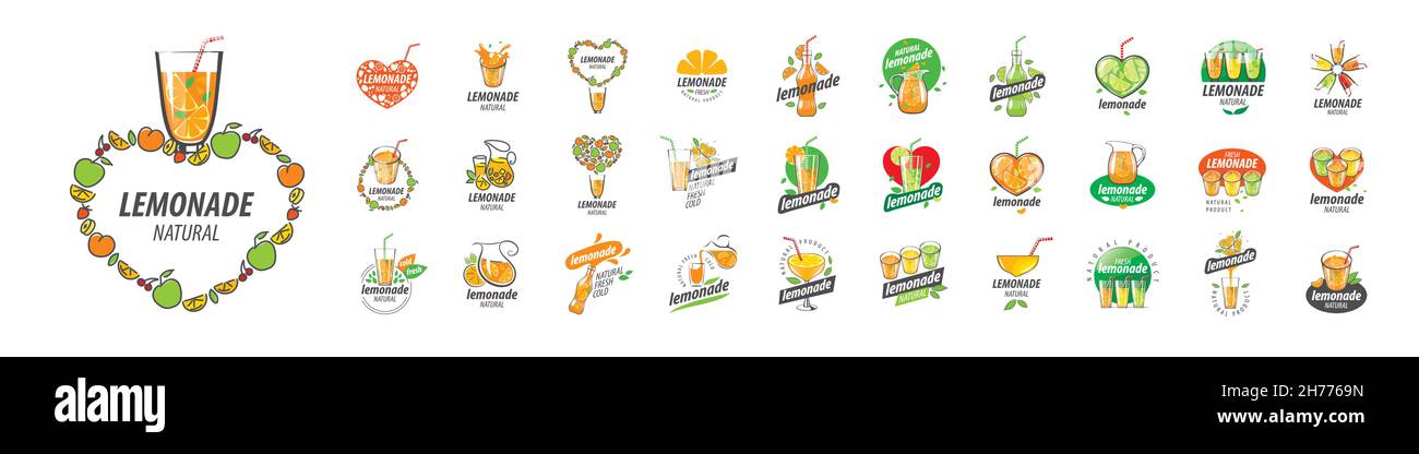 A set of vector Lemonade logos on a white background Stock Vector Image ...