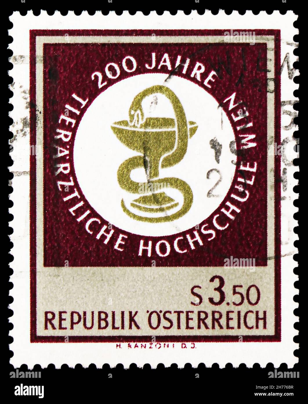 MOSCOW, RUSSIA - OCTOBER 25, 2021: Postage stamp printed in Austria ...