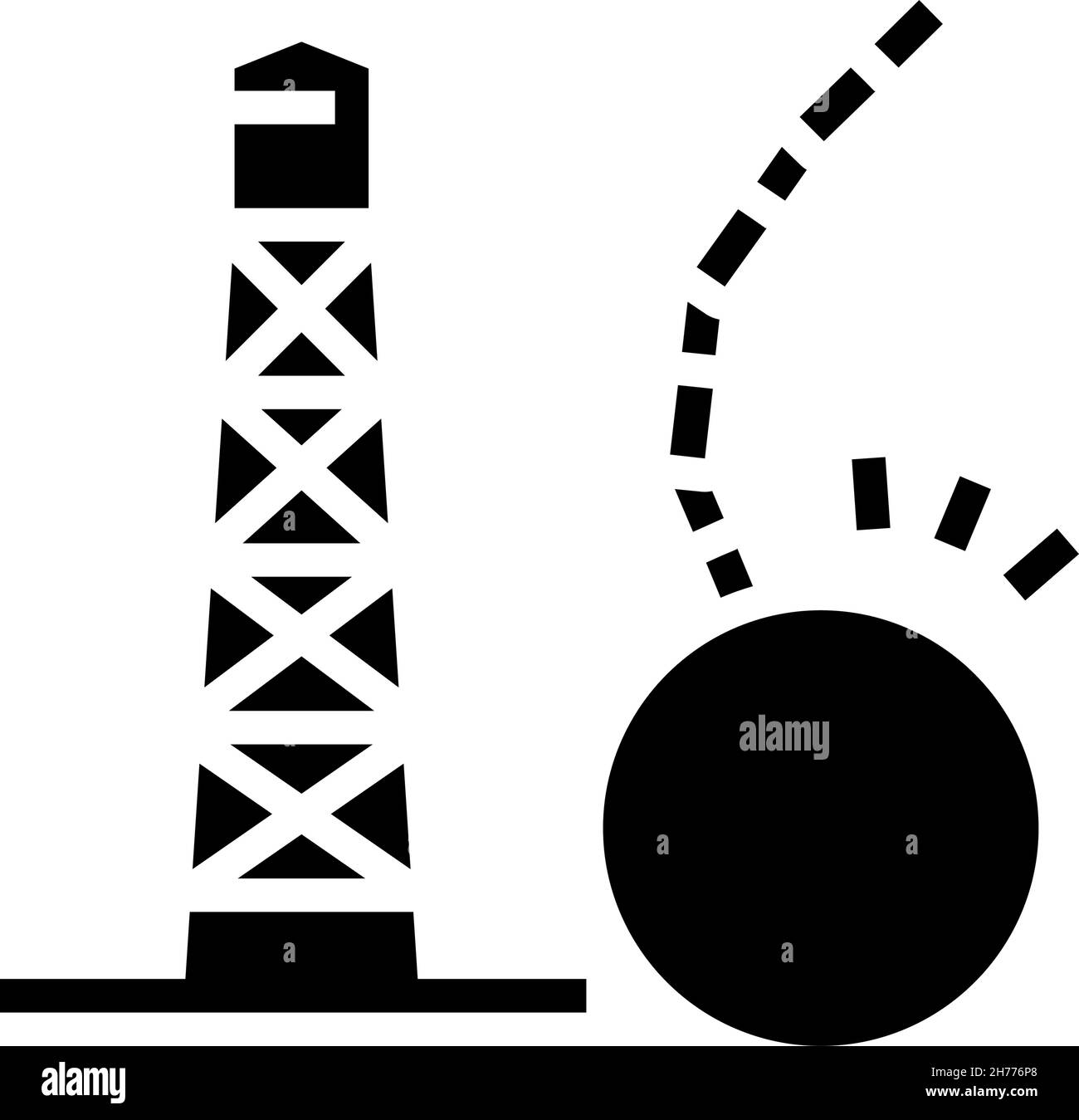 tower demolitions glyph icon vector illustration Stock Vector Image ...