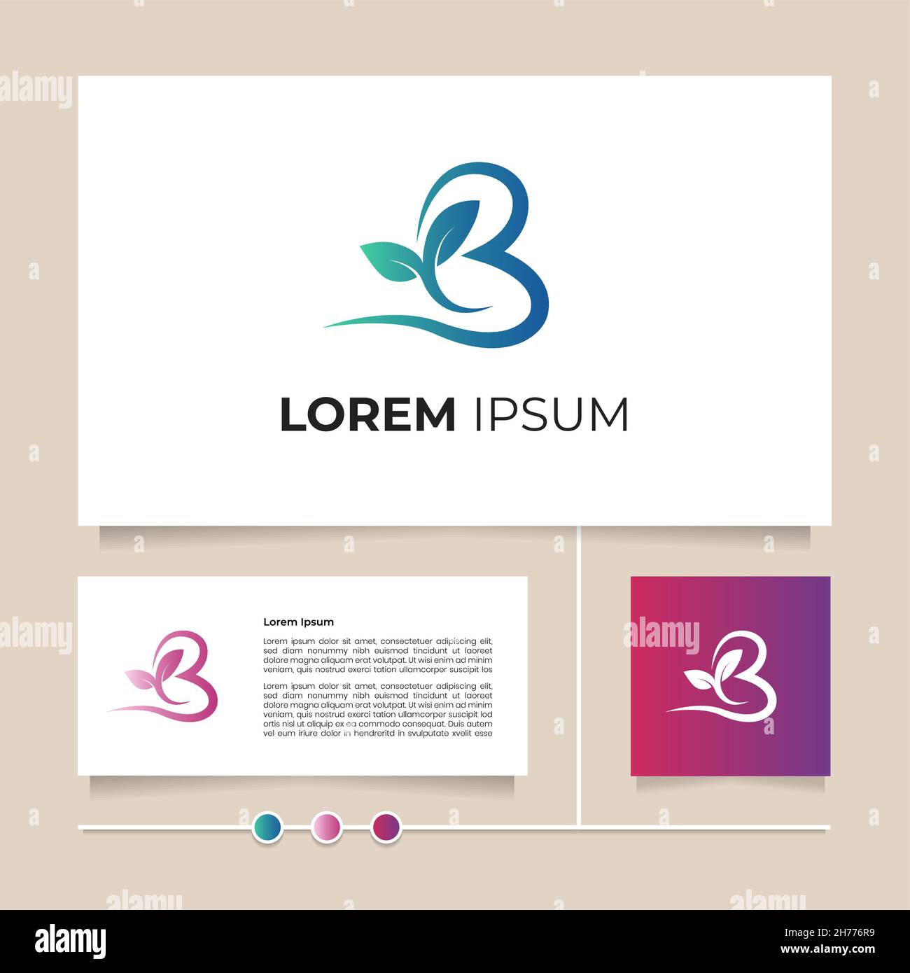 Beautiful Letter B with leaf logo design. B symbol and icon usable for ...