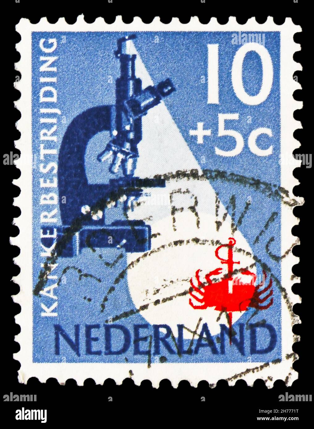 MOSCOW, RUSSIA - OCTOBER 25, 2021: Postage stamp printed in Netherlands ...