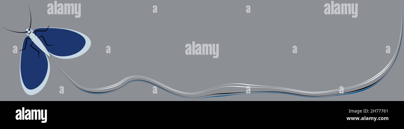 Illustration - Frame on a sheet of 4x1 format - stylized butterflies ...