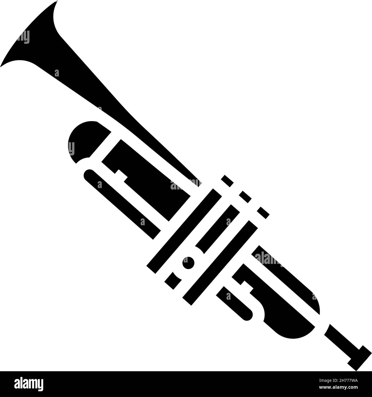 trumpet wind musician instrument glyph icon vector illustration Stock ...