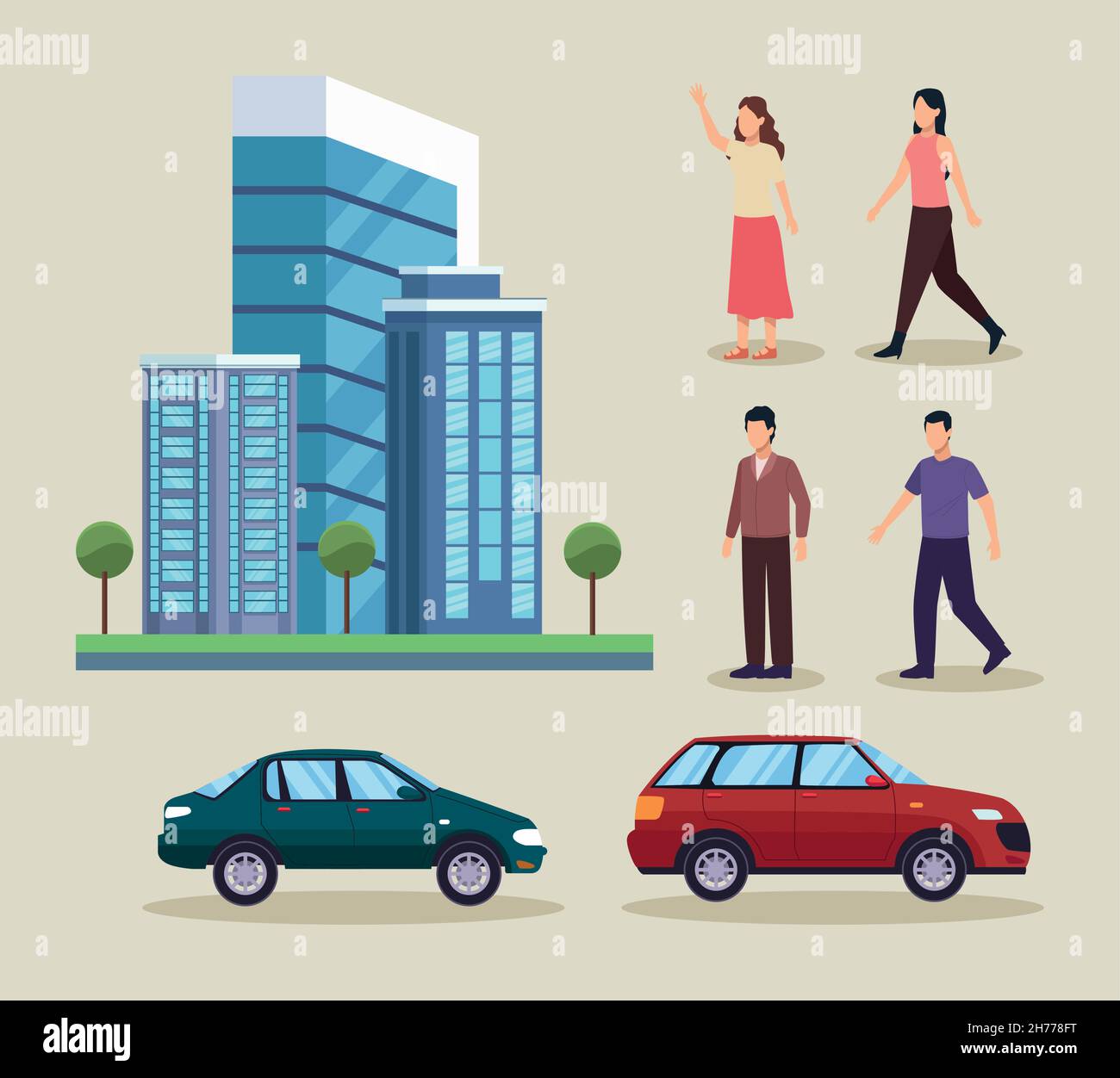 seven urban city icons Stock Vector Image & Art - Alamy