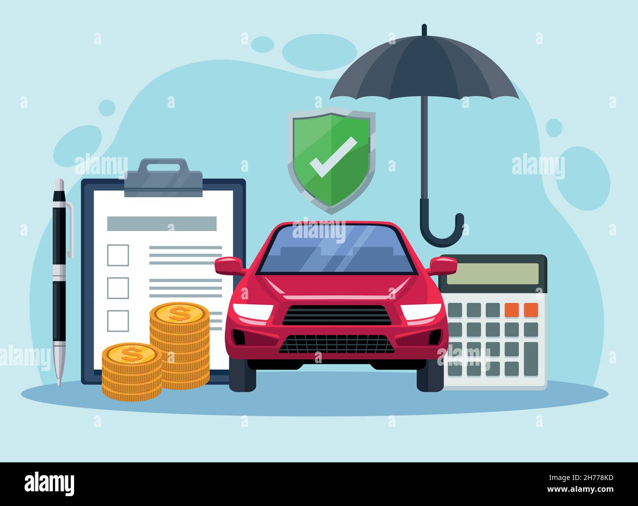 Car insurance documents Stock Vector Images - Alamy