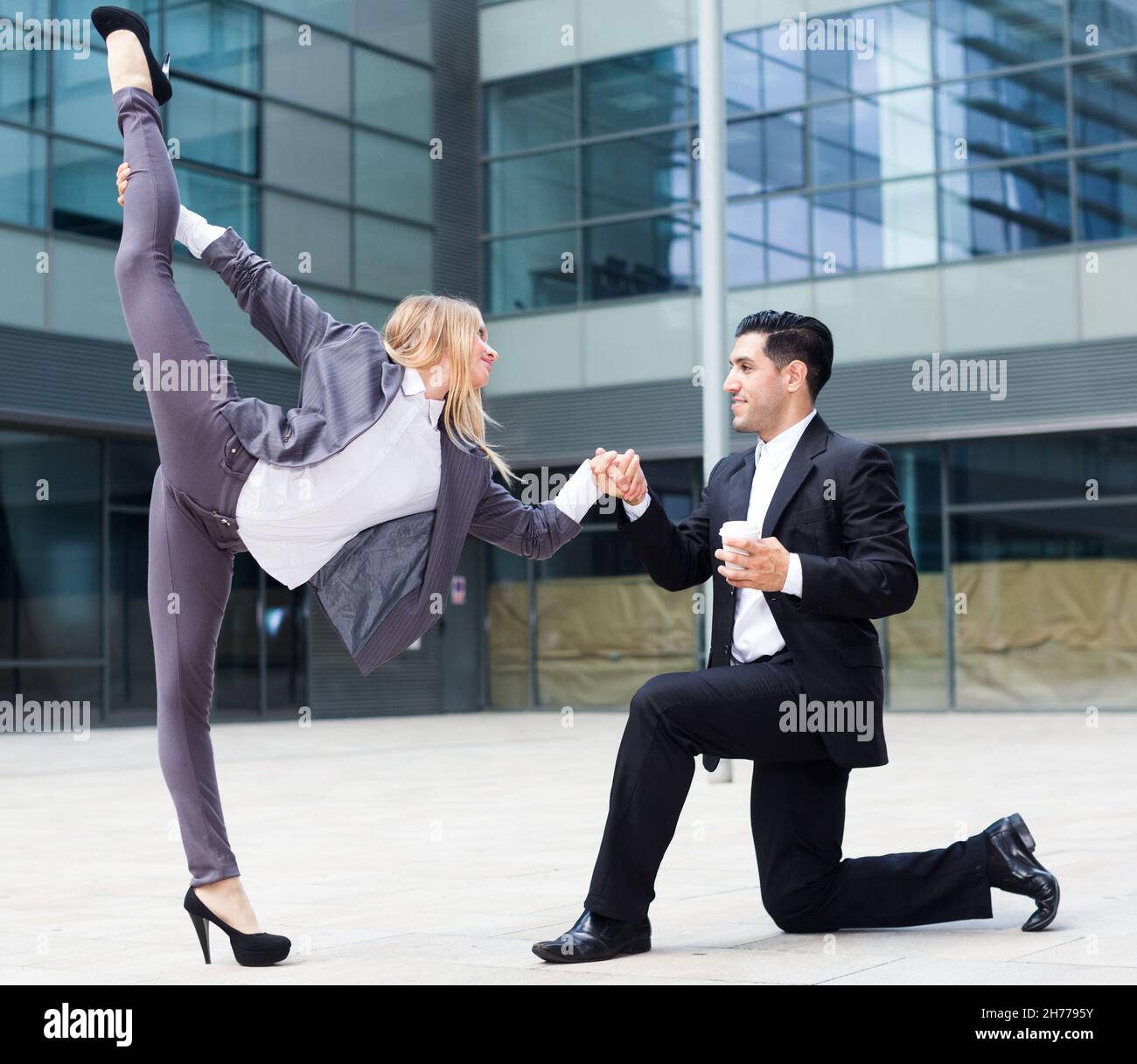 Dancing employee man colleagues hi-res stock photography and images - Alamy