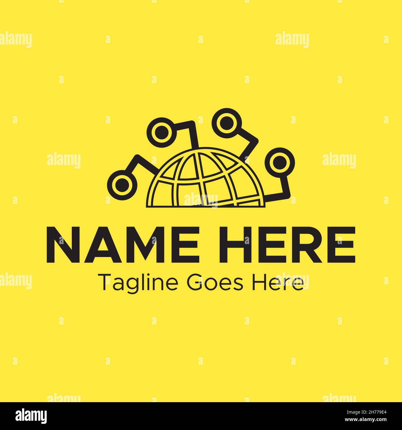 Minimalistic Global Connection Logo. Web Network Black color Logo Stock ...