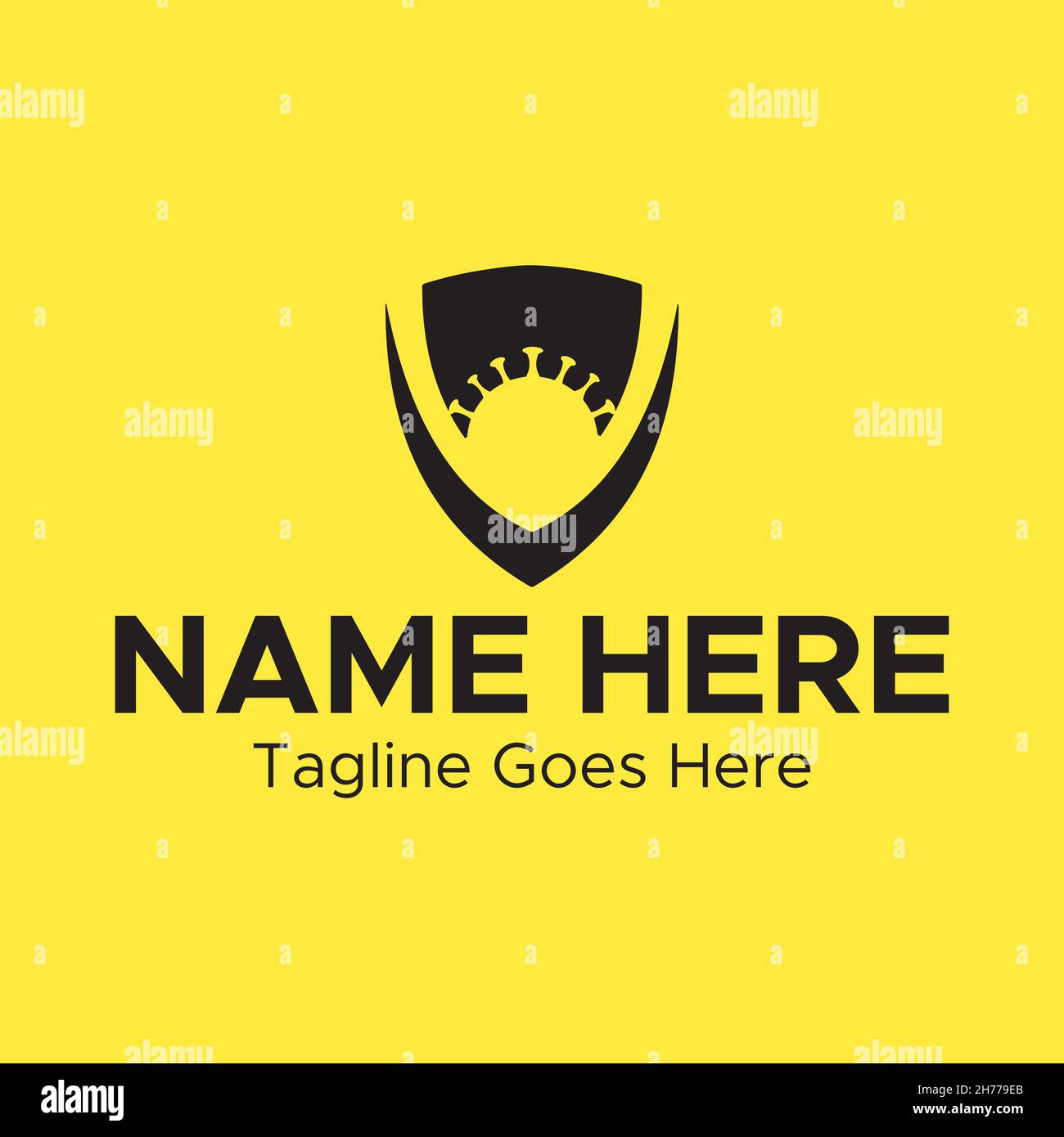 Virus Protection Minimal Logo.Black Color Health Safety Logo Stock ...