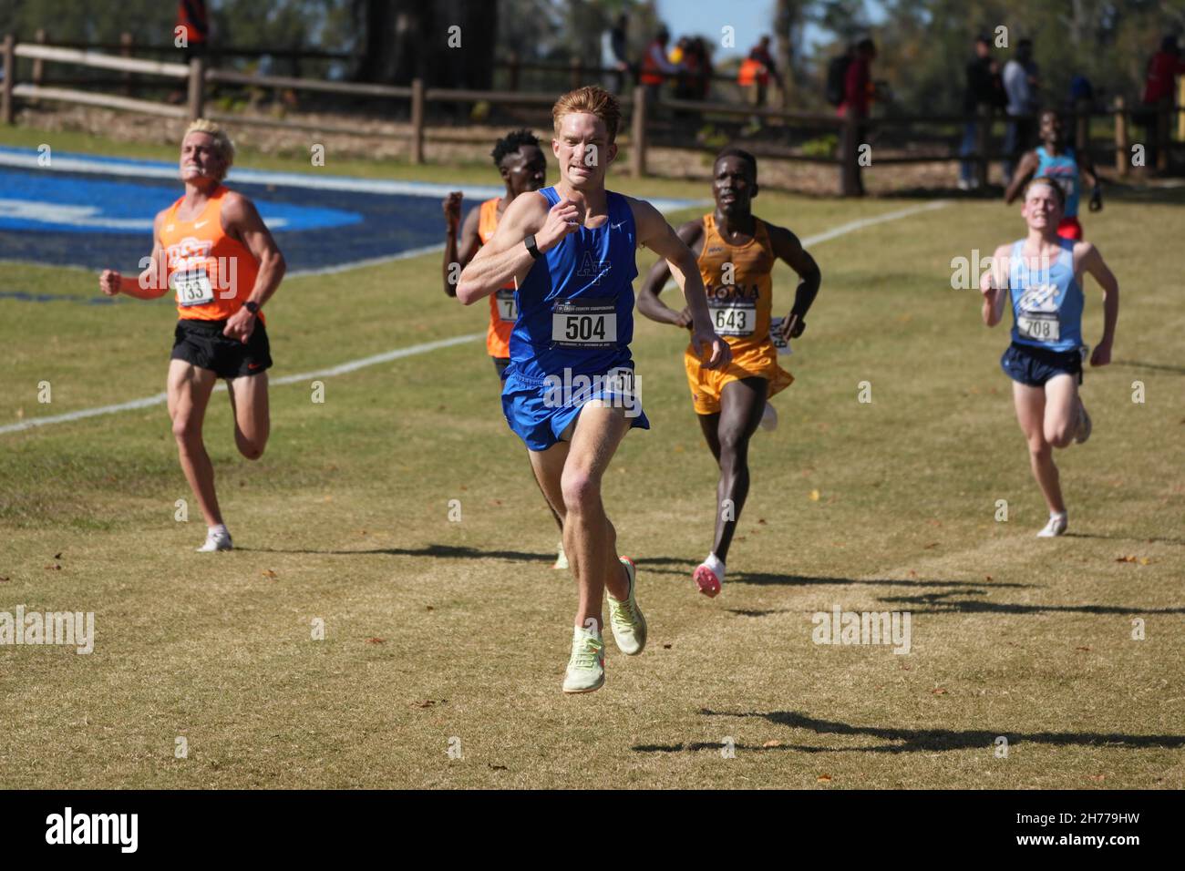 Sam Gilman of Air Force runs in the men's race during the NCAA cross ...