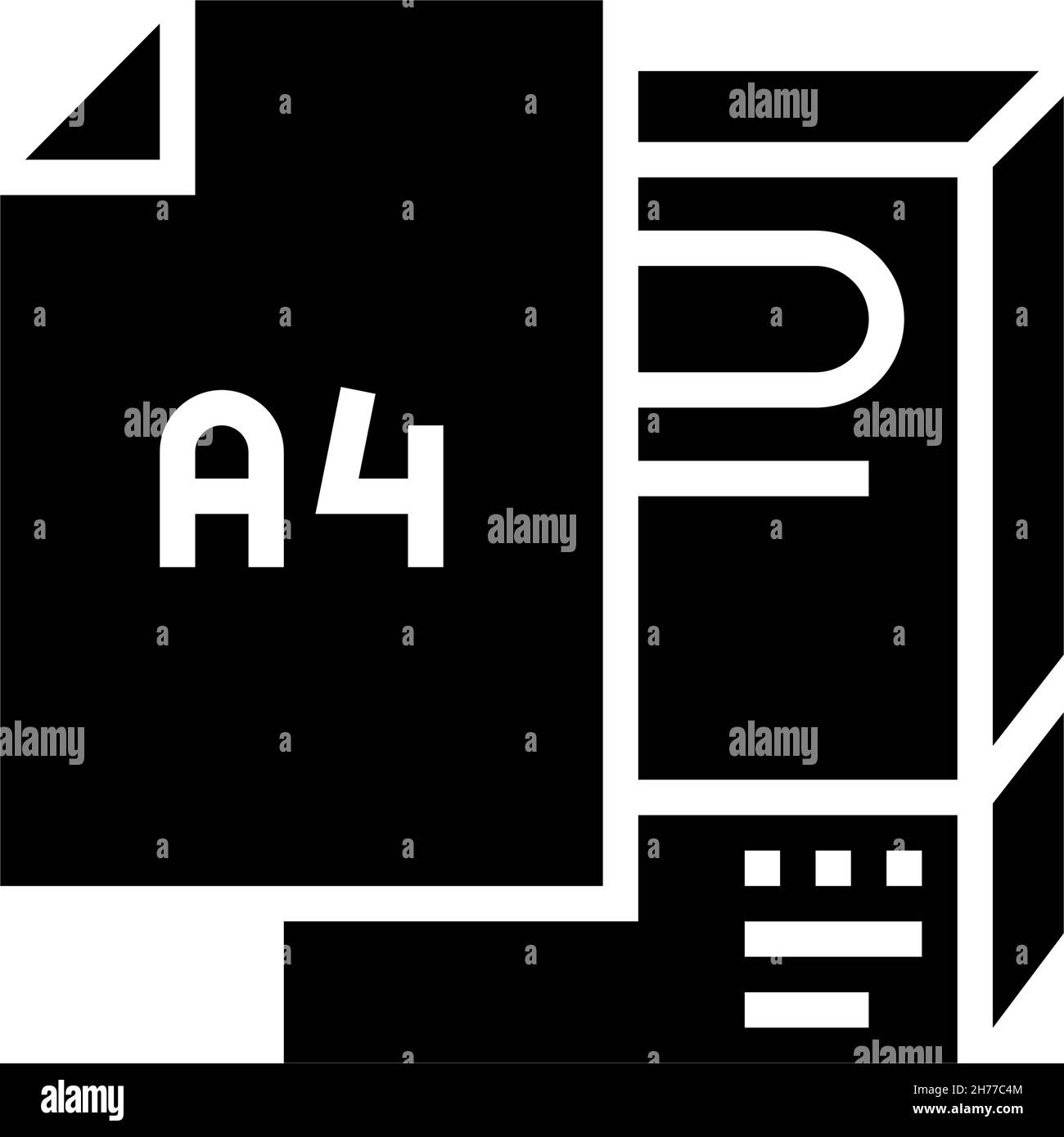 a4 paper format glyph icon vector illustration Stock Vector Image & Art ...