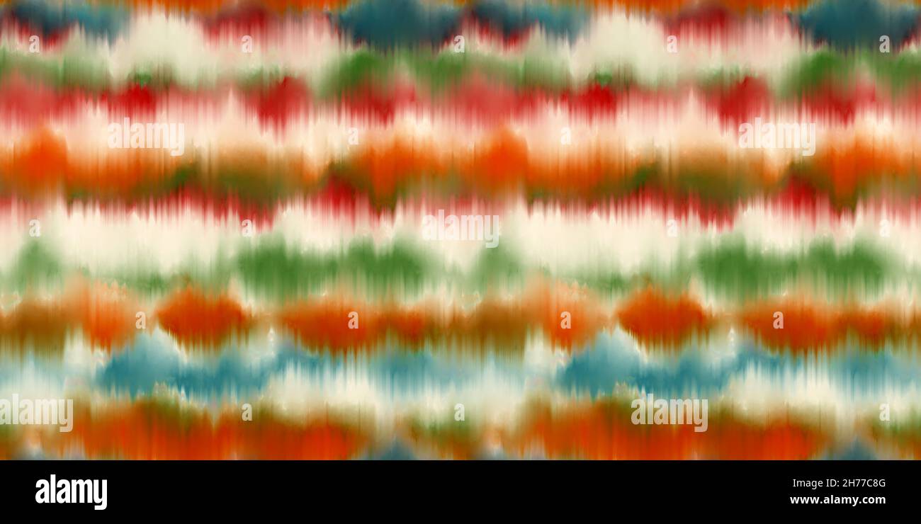 Seamless funky striped tie dye motif print border for surface design ...