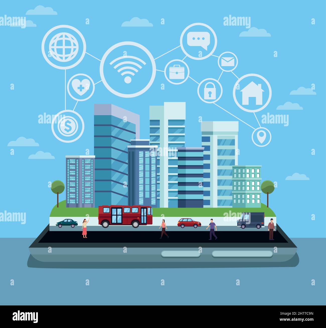 smart city urban scene Stock Vector Image & Art - Alamy
