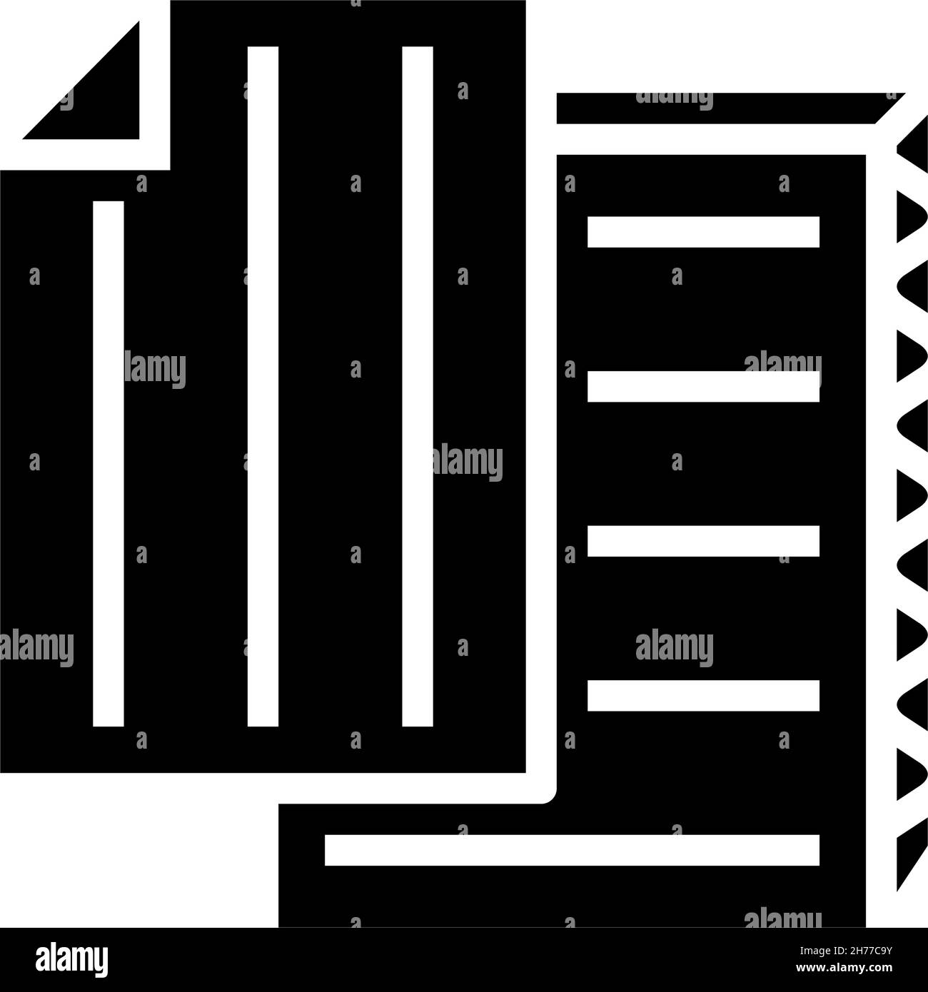 cardboard paper list glyph icon vector illustration Stock Vector Image ...