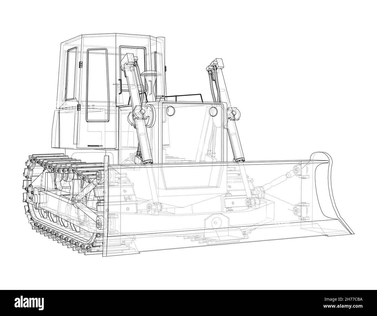 Earth mover, bulldozer. Vector rendering of 3d Stock Vector Image & Art ...