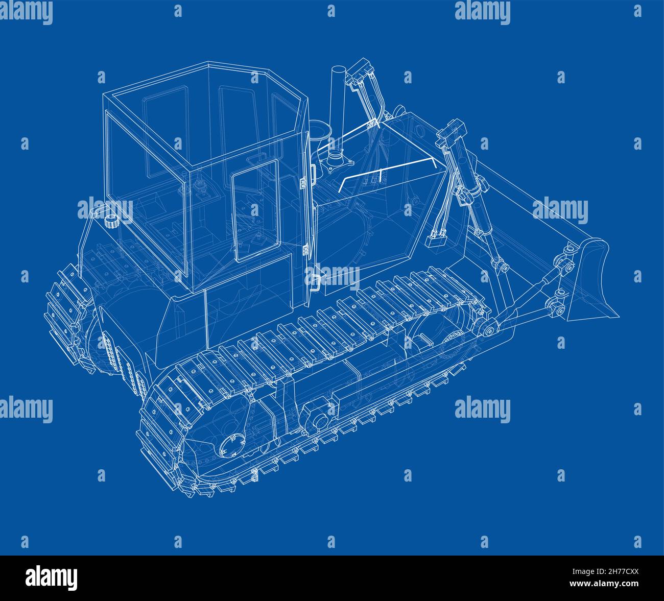 Earth mover, bulldozer. Vector rendering of 3d Stock Vector Image & Art ...