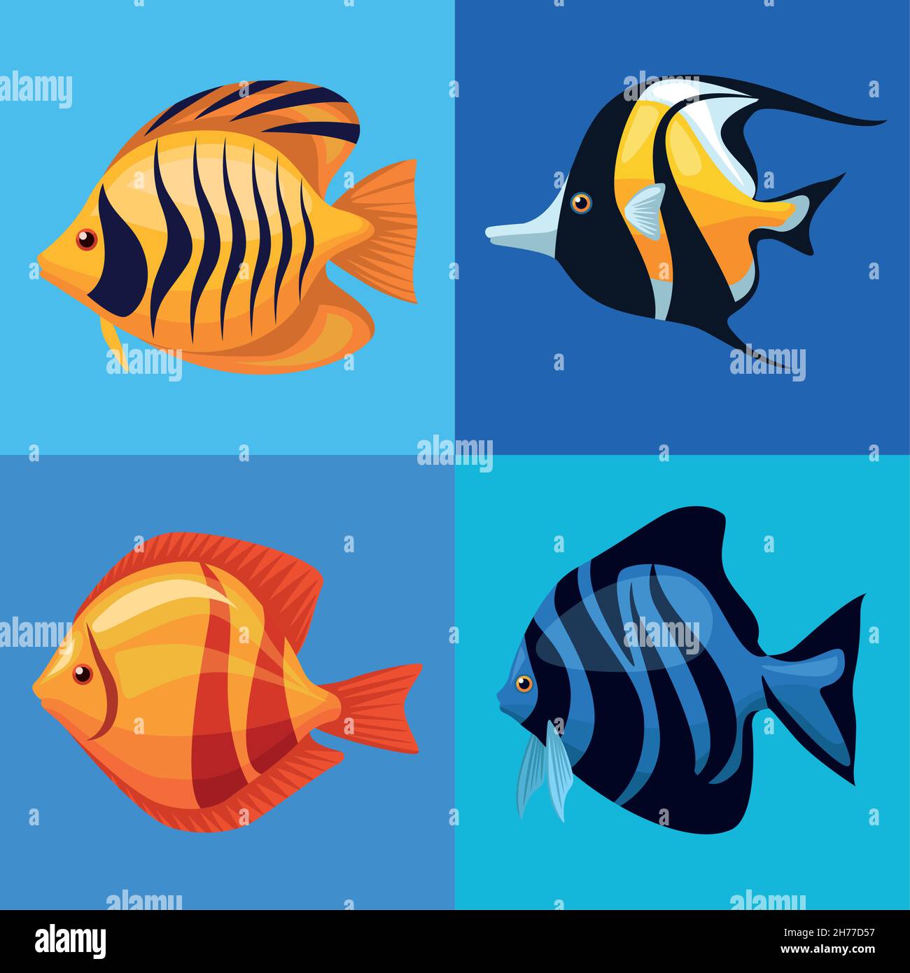 four sealife underwater icons Stock Vector Image & Art - Alamy