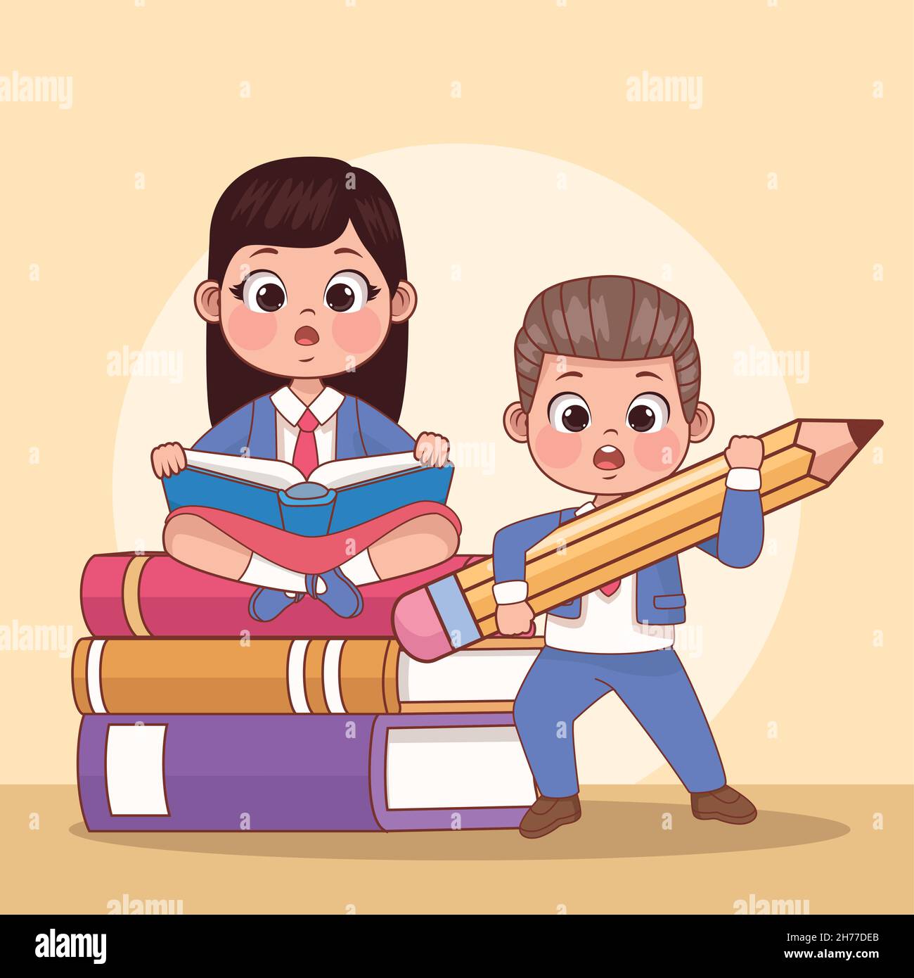 two students school characters Stock Vector Image & Art - Alamy