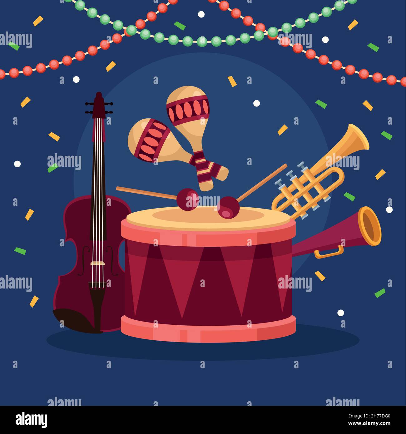 carnival celebration instruments Stock Vector Image & Art - Alamy
