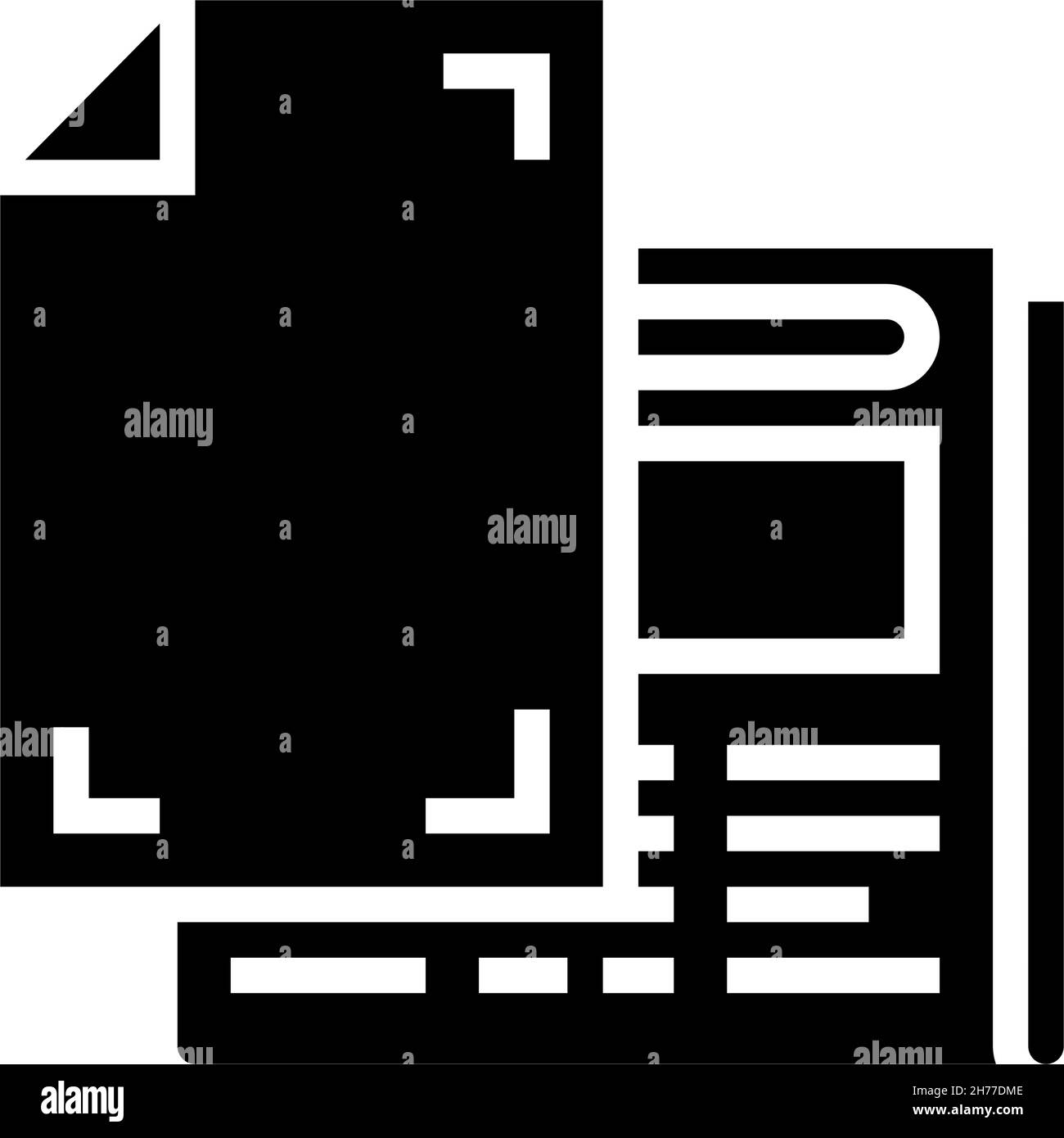 newsprint paper newspaper glyph icon vector illustration Stock Vector ...