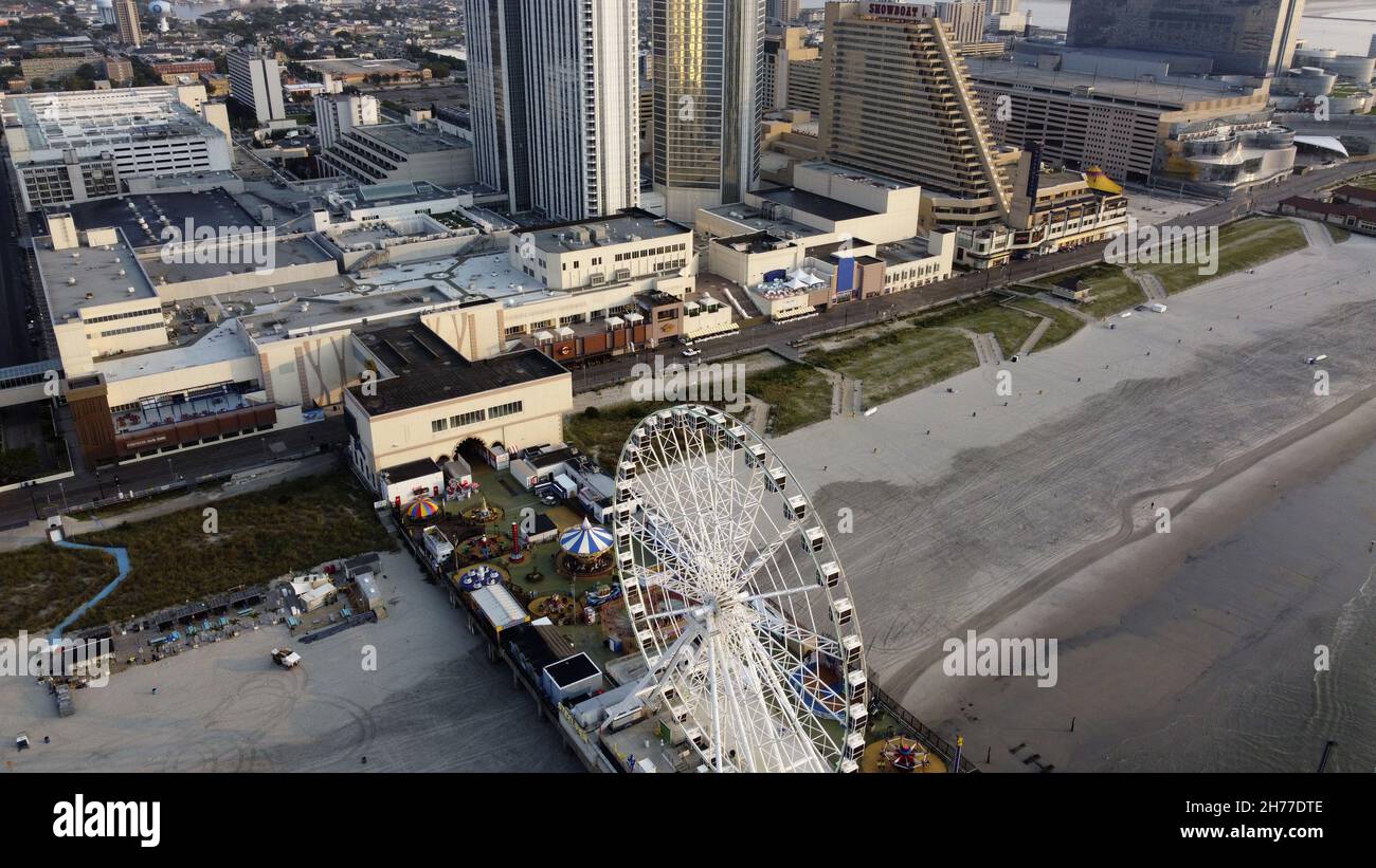 ATLANTIC CITY NJ, UNITED STATES - Sep 13, 2021: An aerial view of ...